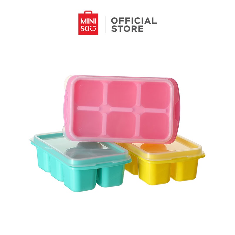 MINISO Colorful Compact 6 Ice Cube Tray with Lid 3 Pack | Shopee ...