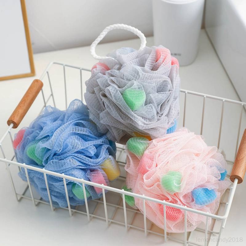 Korean Shower Mesh Foaming Sponge Exfoliating Scrubber Bath Bubble Ball ...