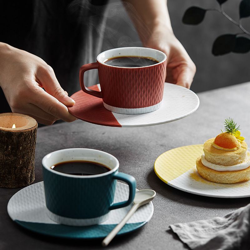 Japanese Style Matte Coffee Tea Mug with Saucer Set | Shopee Philippines