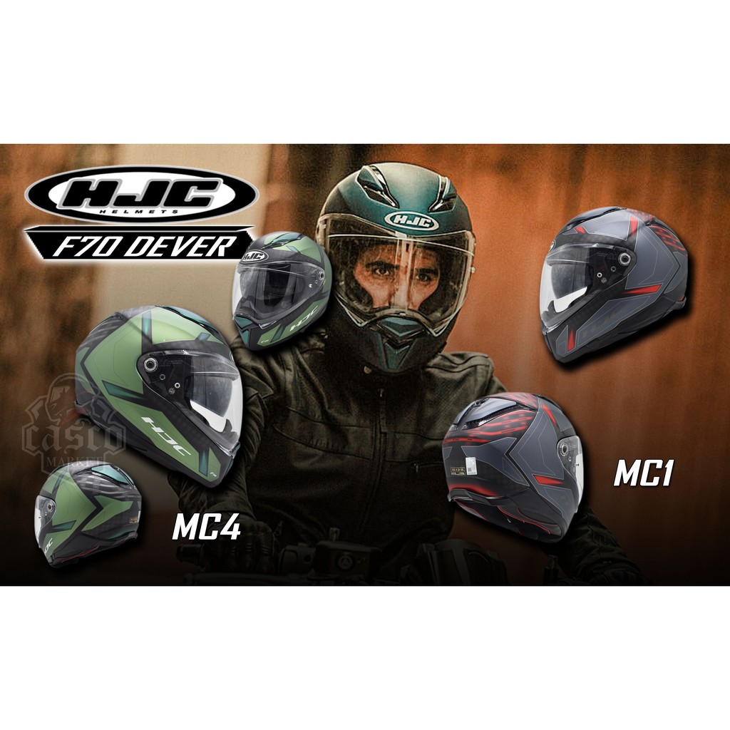 HJC F70 DEVER FULL FACE DUAL VISOR MOTORCYCLE HELMET | Shopee Philippines