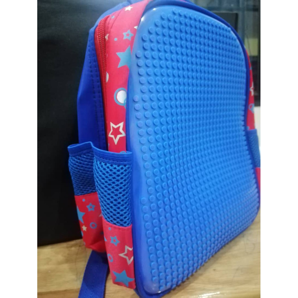 DIY Lego kids bag with pixel for fun and creativity (Blue) | Shopee ...