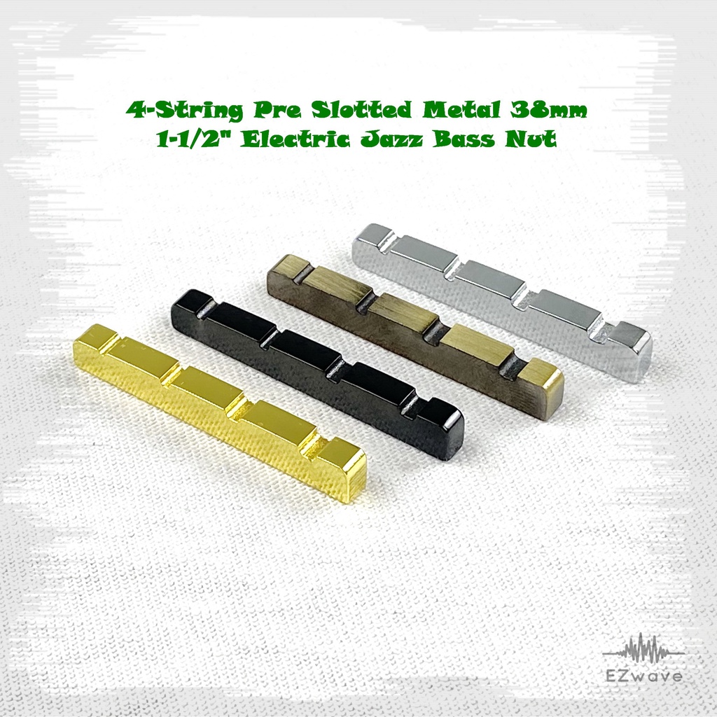 4-String Pre Slotted Metal 38mm 1-1/2" Electric Jazz Bass Nut-Black ...