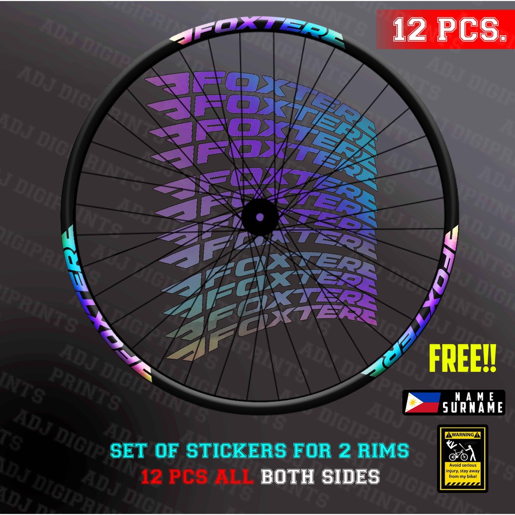 FOXTER RIM DECALS STICKER FOR 2 RIMS BOTH SIDES SPECIAL COLOR | Shopee ...
