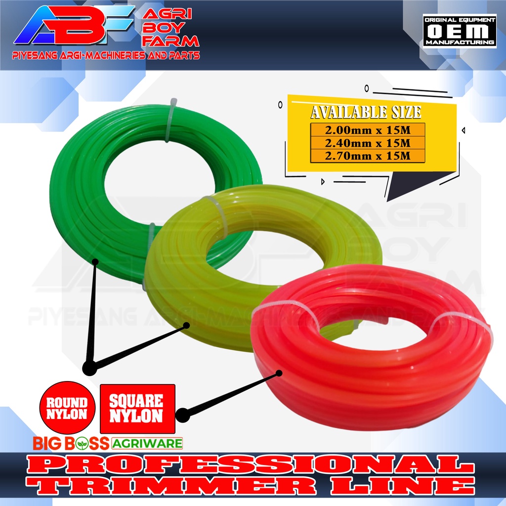 Nylon Trimmer Line Square Round Hole Tansi Grasscutter | Shopee Philippines
