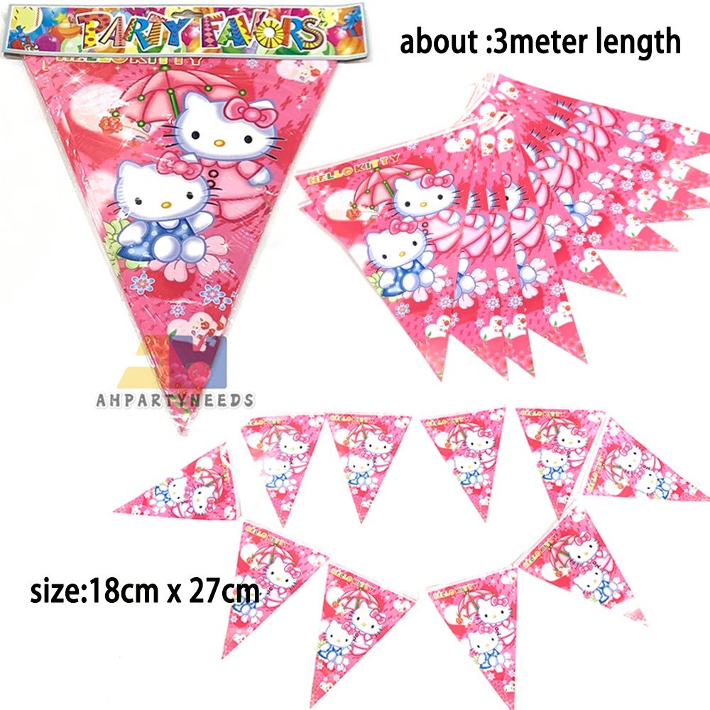 Hello Kitty Theme Birthday Decoration Balloon Backdrops Kid's Happy ...