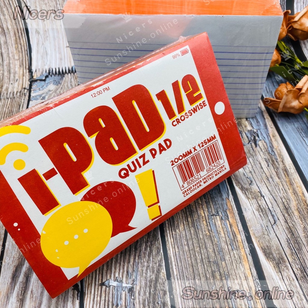 10books IPAD 1/2 Crosswise Quiz PAD Writing Pad PAPER Memo pad Note pad ...