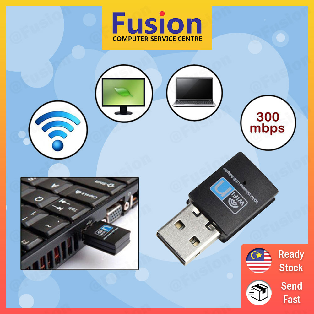 300Mbps Wireless USB Wifi Adapter LAN Antenna Network Adapter 802.11n/g/b PC Laptop | Shopee ...