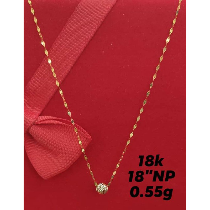 COD 18K SAUDI GOLD NECKLACE WITH BALL PENDANT 0.7 grams | Shopee ...