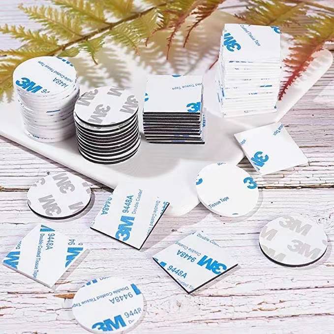 3M Double Sided Sticky Pads Adhesive Foam Pads Squares & Round Strong ...