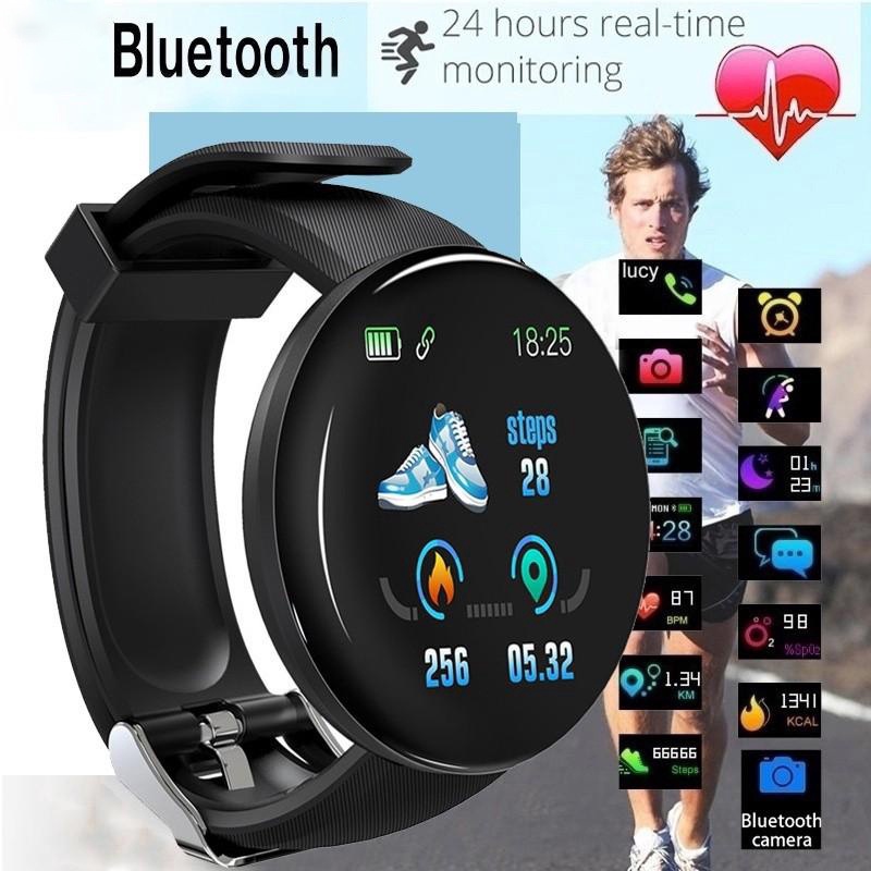 2022 D18 Waterproof Round Smart Watch with Fitness Tracker/Bluetooth ...