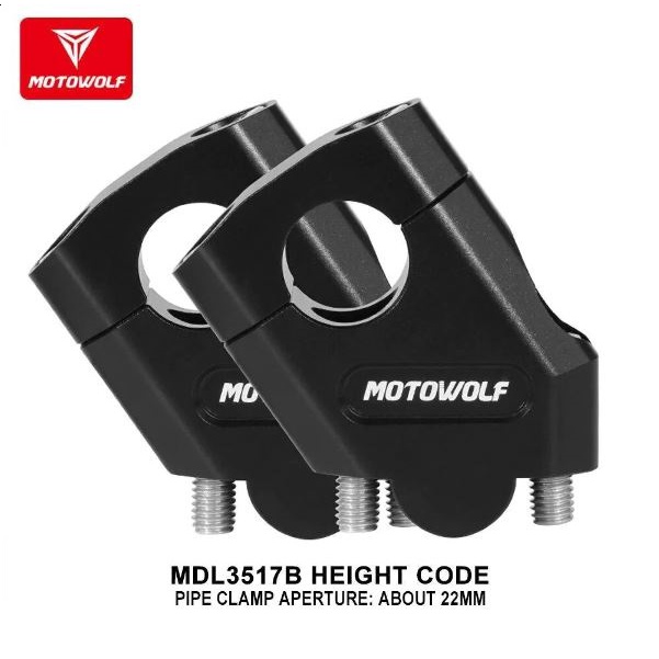 Original MOTOWOLF® Motorcycle RISER Handlebar Heightening Riser Bar ...