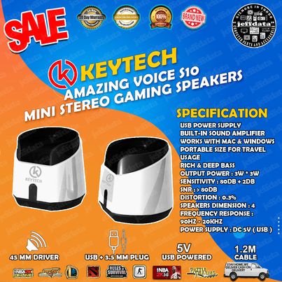 Keytech Speaker S10 USB 2.0 w/ Bass effect For Laptop and Desktop ...