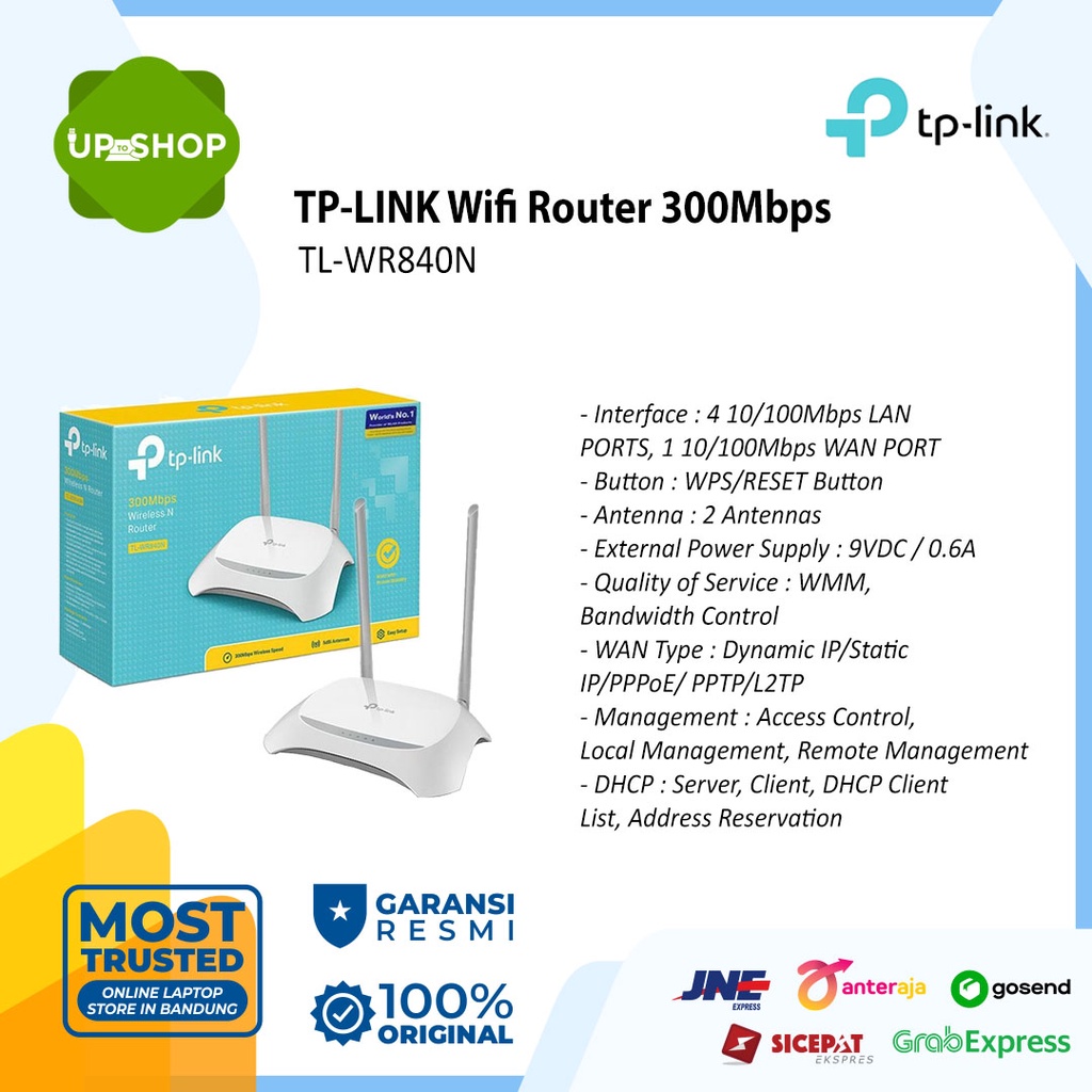 TP-LINK TL-WR840N 300Mbps Wireless Router / Wifi Router | Shopee ...