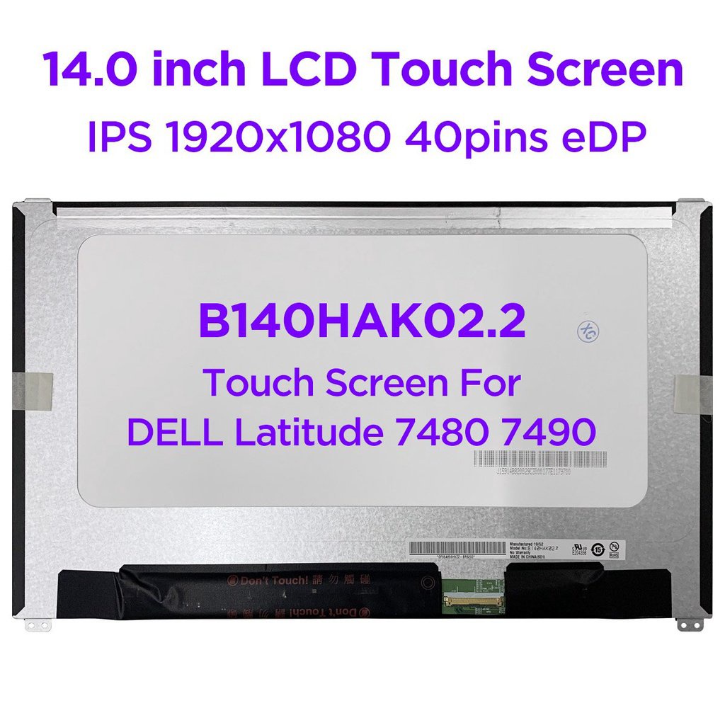 14.0 inch Laptop LCD Touch Screen B140HAK02.2 For DELL Latitude 7480 ...