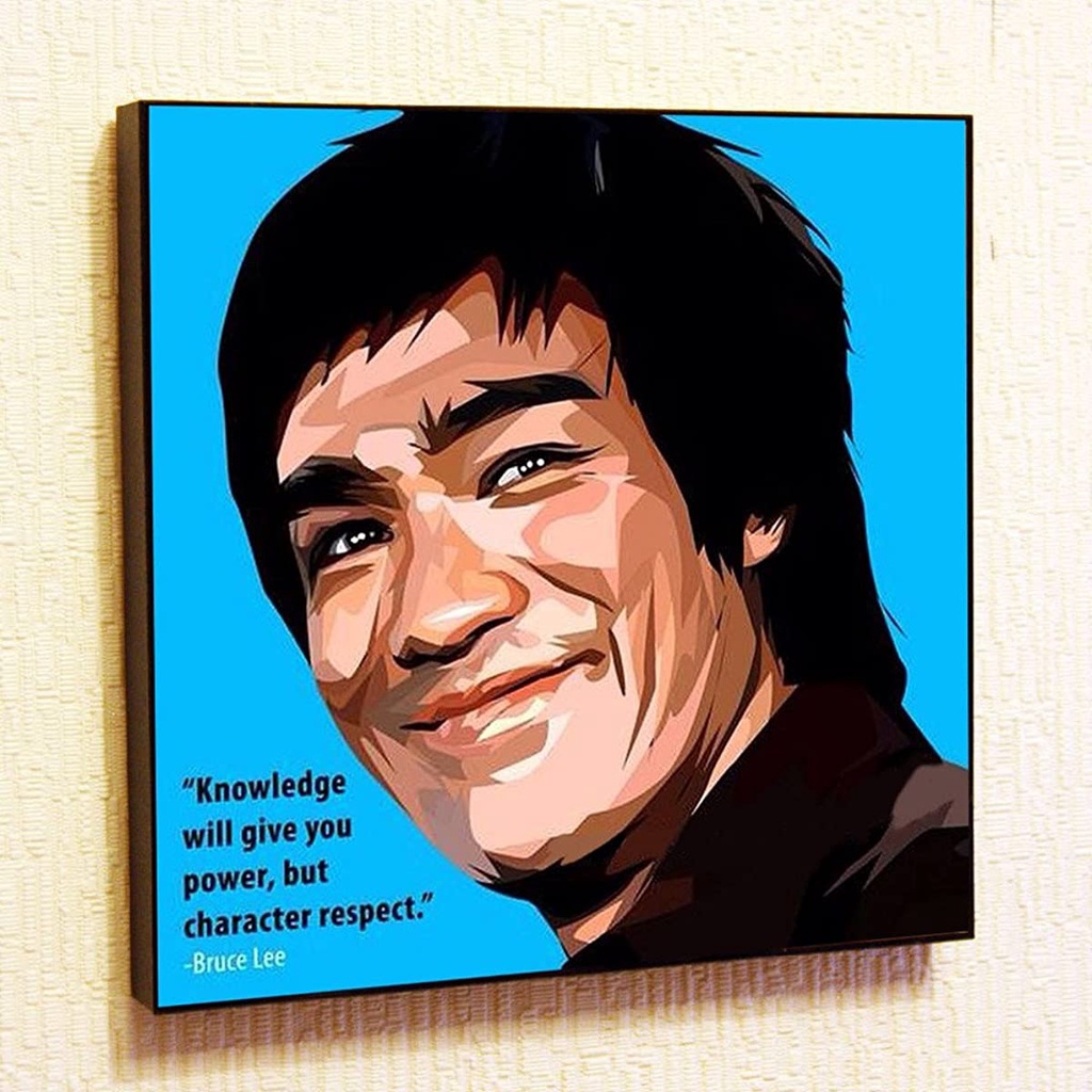Bruce Lee 2 Poster POP Art Print Painting on Canvas Motivational Quotes ...