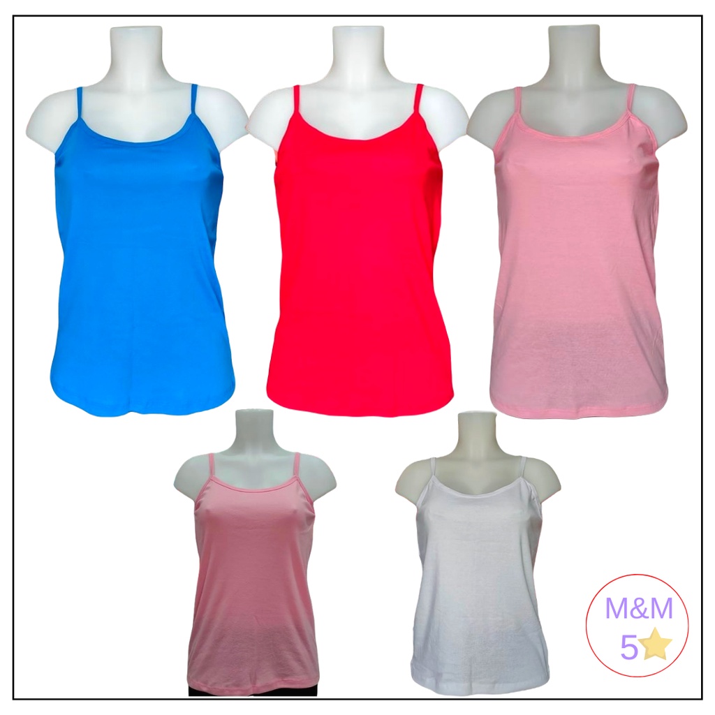 SPAGHETTI STRAP SANDO IN COTTON FABRIC CAN FIT LARGE TO XXL | Shopee ...