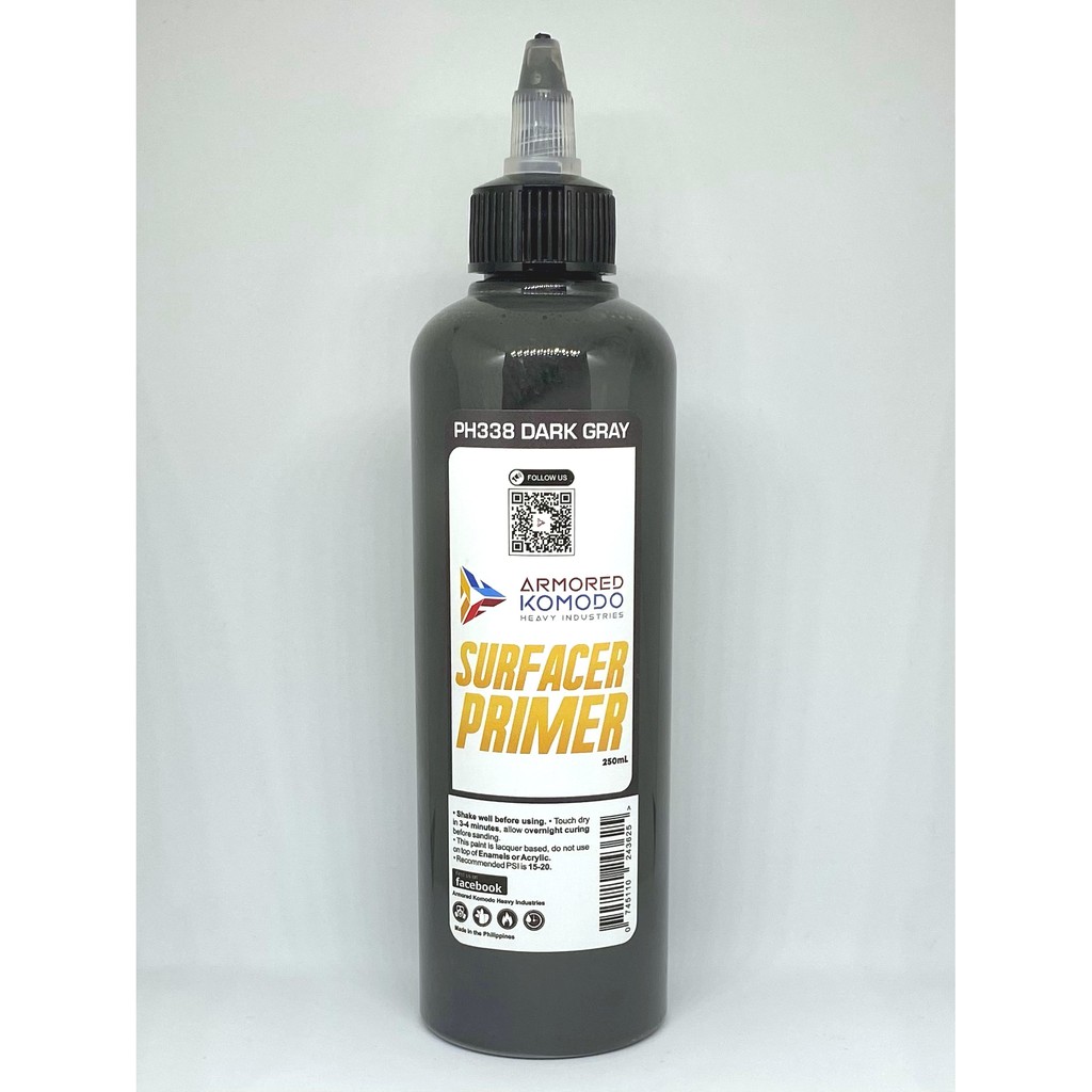 Dark Gray Primer PH338 250ml Armored Komodo Airbrush Hobby Paint ...