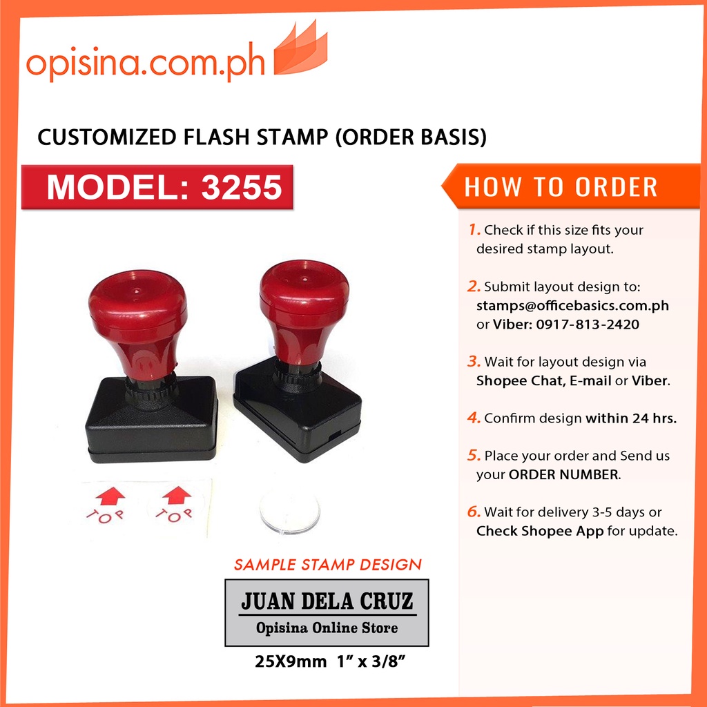 FLASH STAMP RECTANGLE 3255 (32X55MM) | Shopee Philippines
