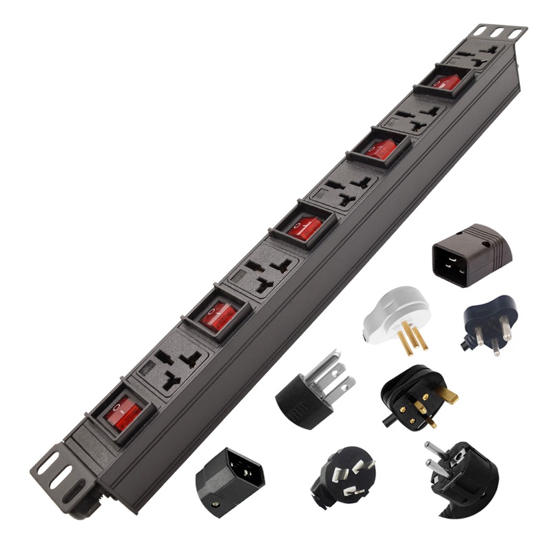 19 inch 16A 5-position independent switch control power distribution ...
