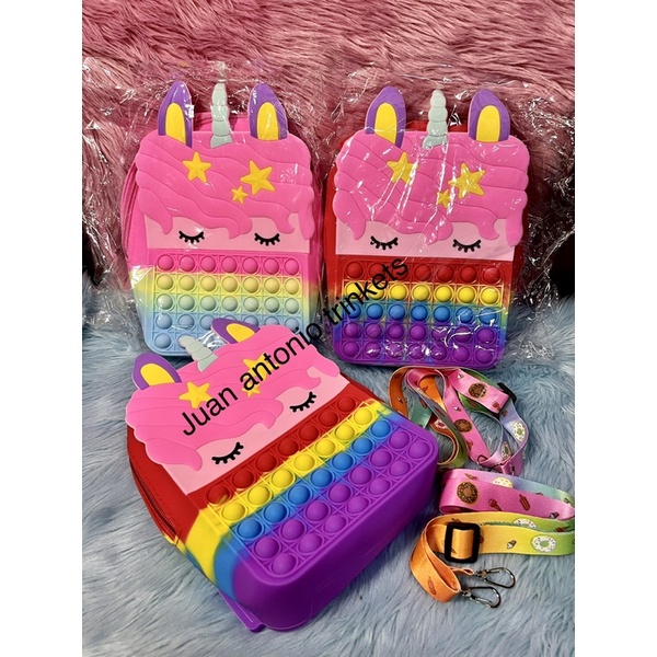 Unicorn Pop It Fidget Toy Backpack Bag | Shopee Philippines