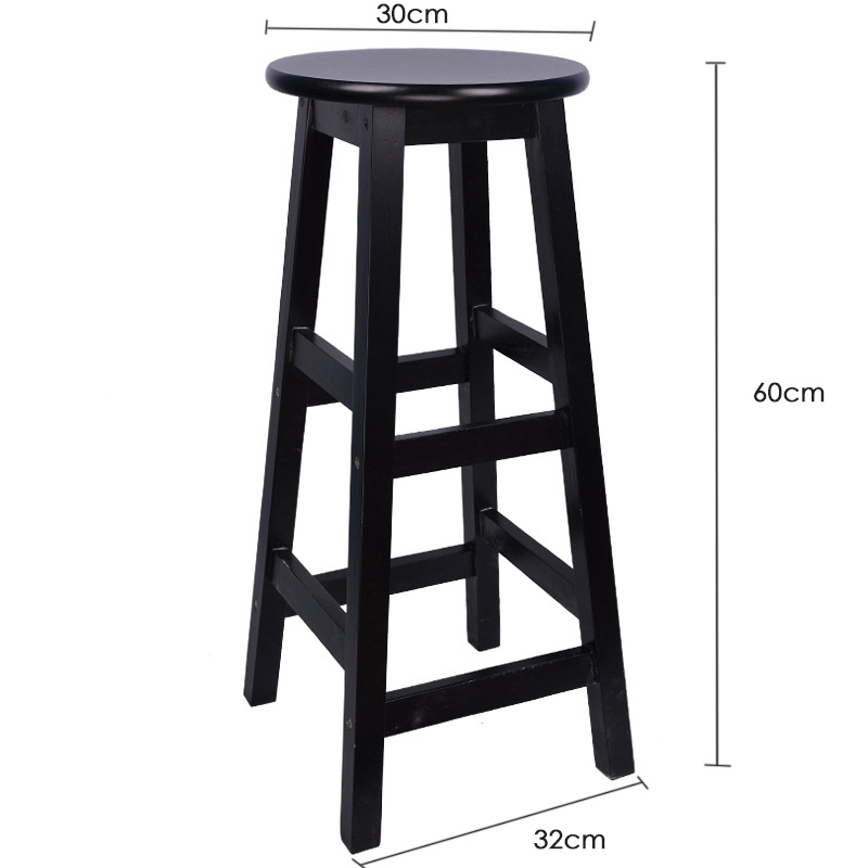 Finelife Finelife bar stool black Solid Wood High chair 70CM/80CM Bar ...