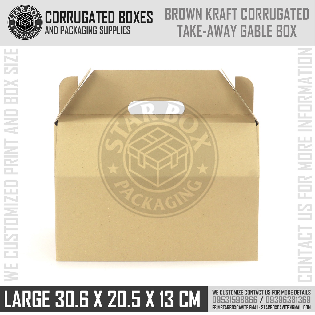 Starbox Corrugated Gable Box Take Away Box Take Out Box Lechon Box ...