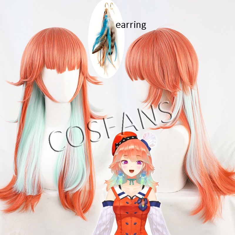 VTuber Takanashi Kiara Wig Hololive EN Cosplay Kusotori Girls Orange ...