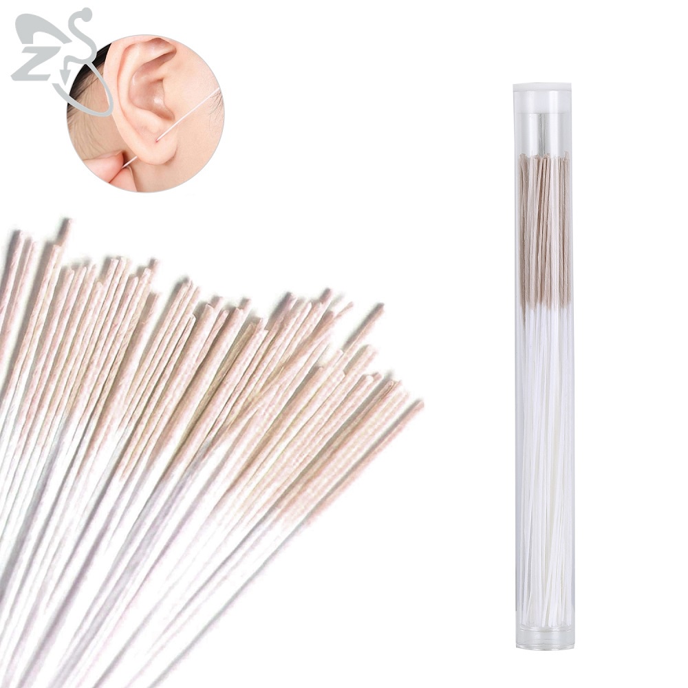 60Pcs Pierced Ear Cleaning Set Herb Solution Paper Floss Ear Hole ...