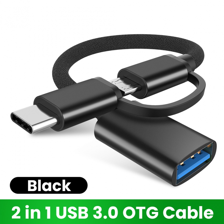 2 in 1 USB 3.0 HUB OTG Adapter Cable Type C Micro USB To USB 3.0 ...