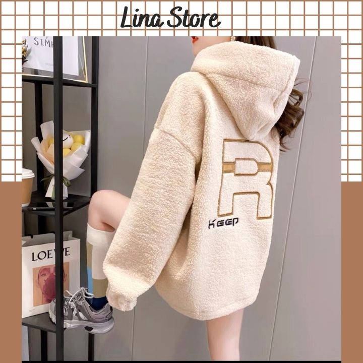 2-sided fleece hoodies with embroidered belly pocket with Korean style ...