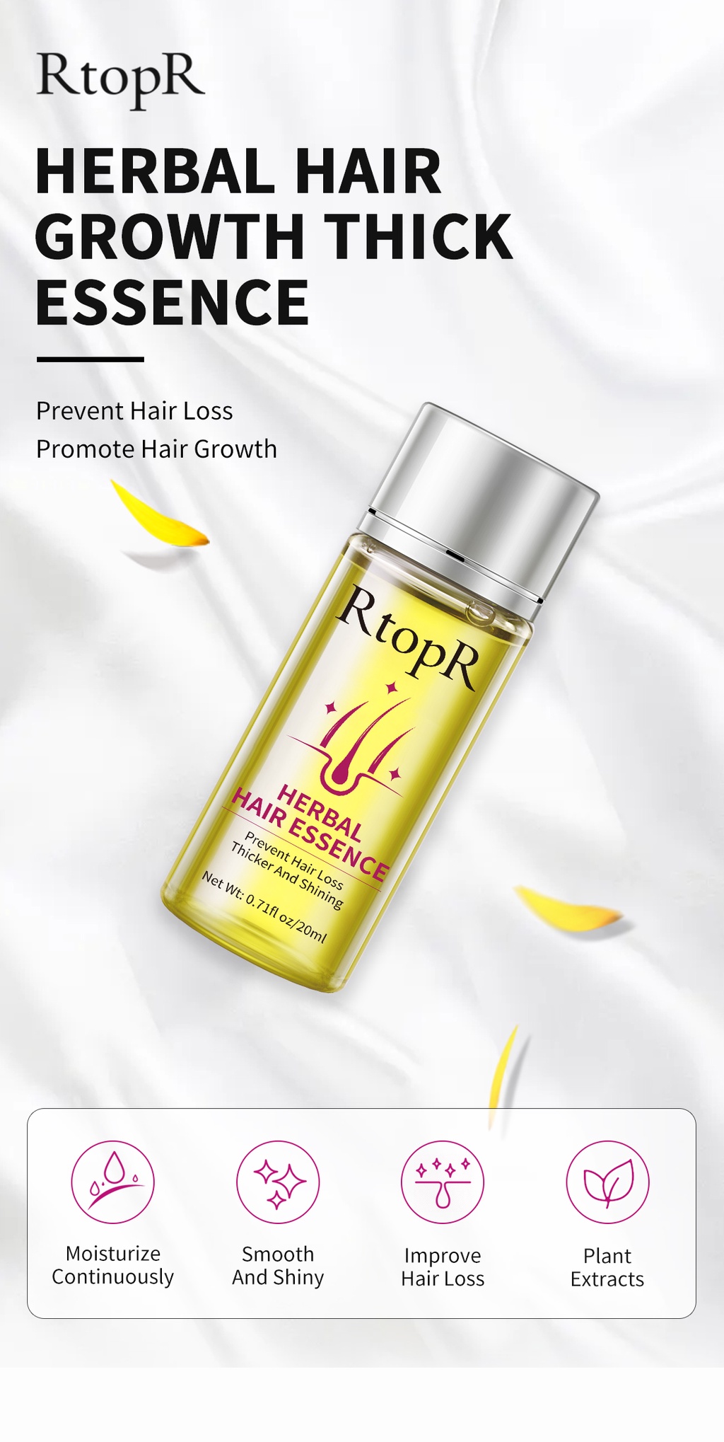 RtopR FDA Hair Growth Essence Anti Hair Loss Liquid Promote Thick Fast ...