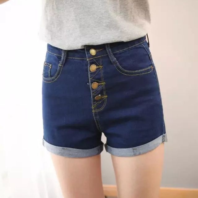 Denim high waist maong shorts strechable | Shopee Philippines