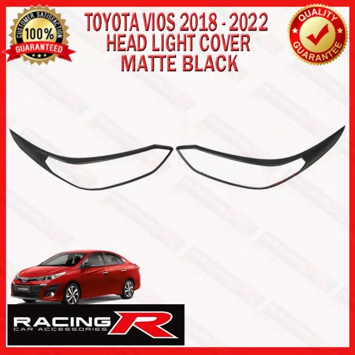 Toyota Vios Prime 2018 to 2023 Head Light Garnish Cover Matte Black ...