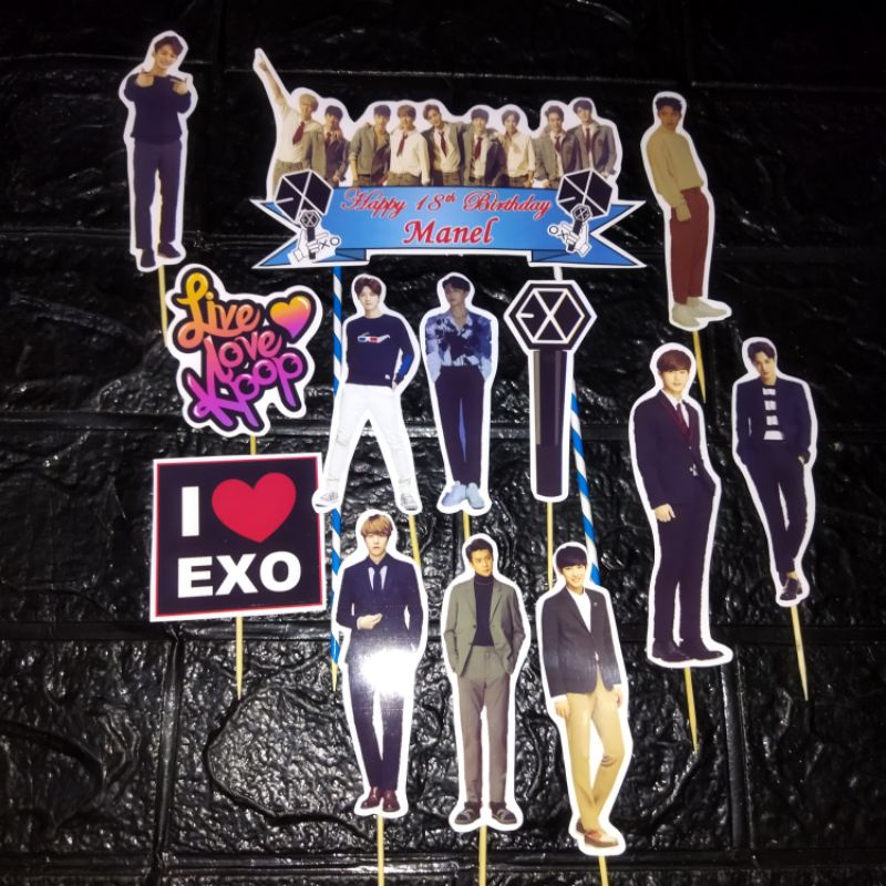 EXO PERSONALIZED CAKE TOPPER SET | Shopee Philippines