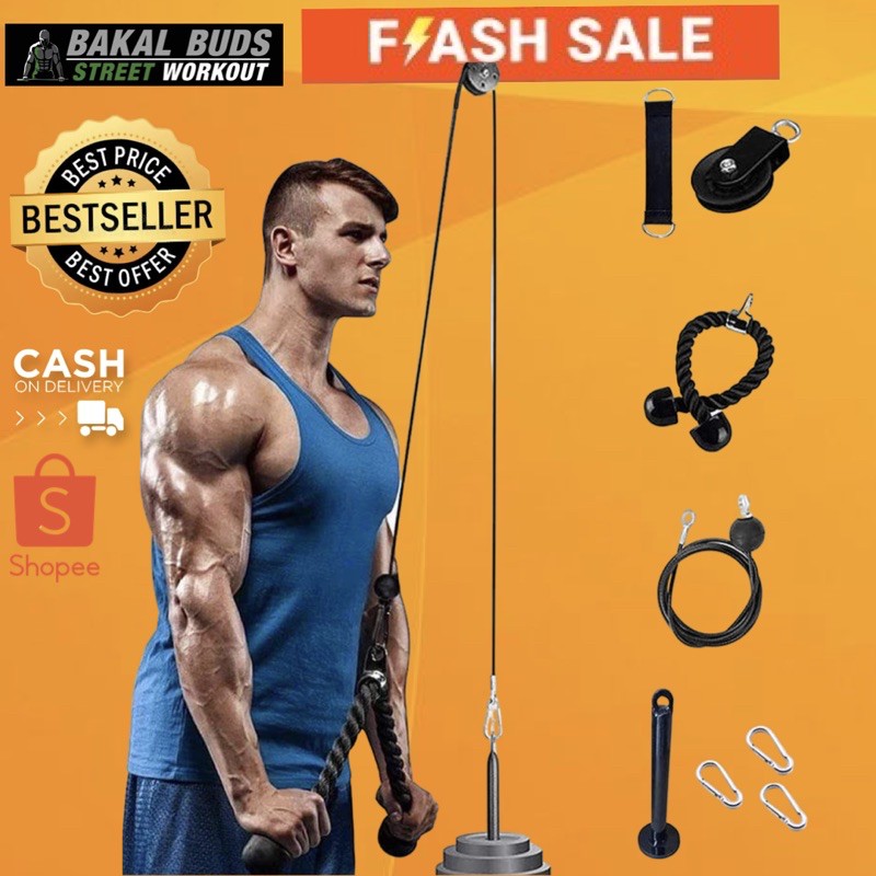 tricep arm buster pulley tricep rope machine bakal buds tricep bar ...