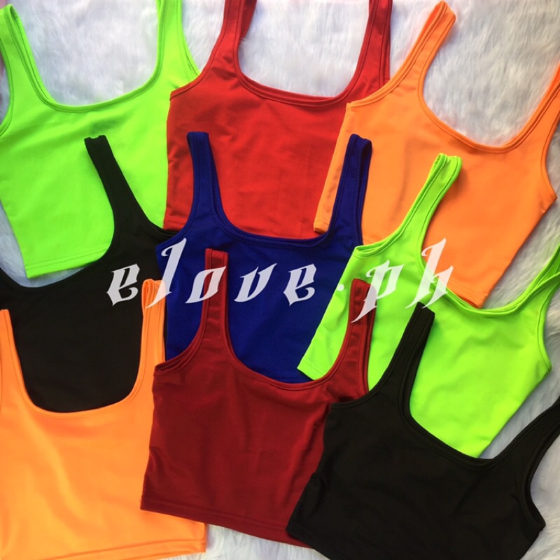 ELOVE CLOSET NEON GREEN NEON ORANGE TANK TOP | Shopee Philippines