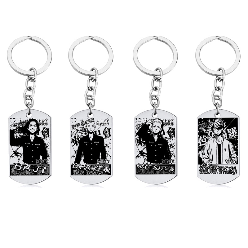 Anime Tokyo Revengers Keychain Stainless Steel Takemichi Ken Manjirou ...