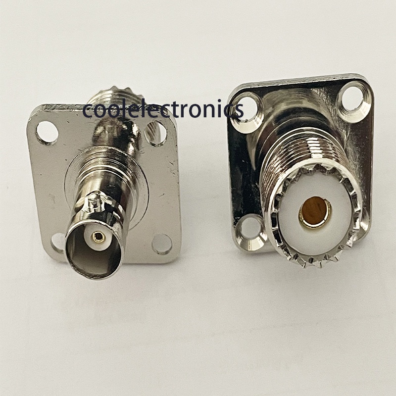 1pc BNC Female 4 Holes Flange to UHF SO239 Female Jack Panel Mount RF ...