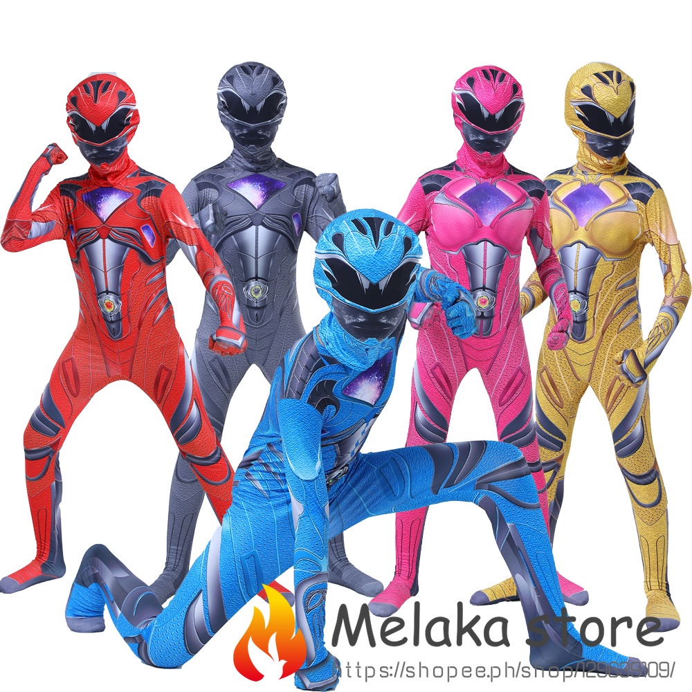 Power Rangers Superhero Costume Suit Adults Children Kids Cosplay ...