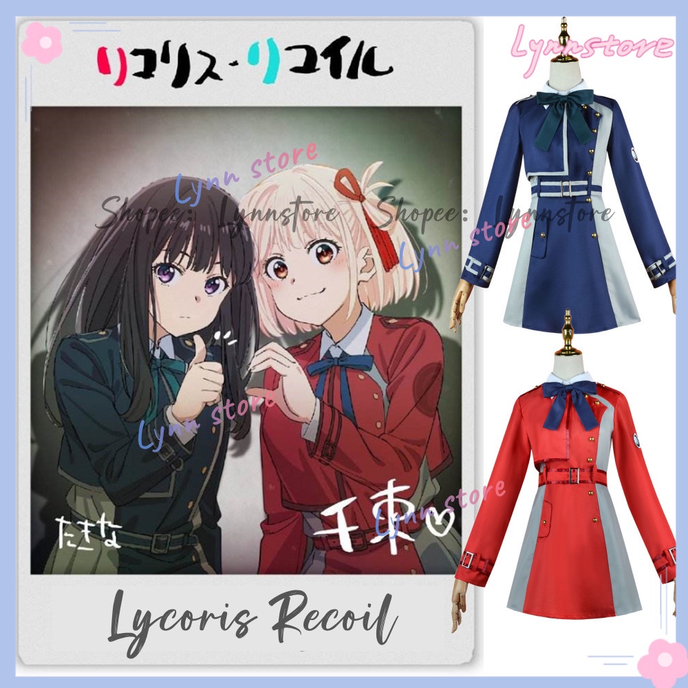 Lycoris Recoil Cosplay Costumes Inoue Takina/Nishikigi Chisato Red Blue ...