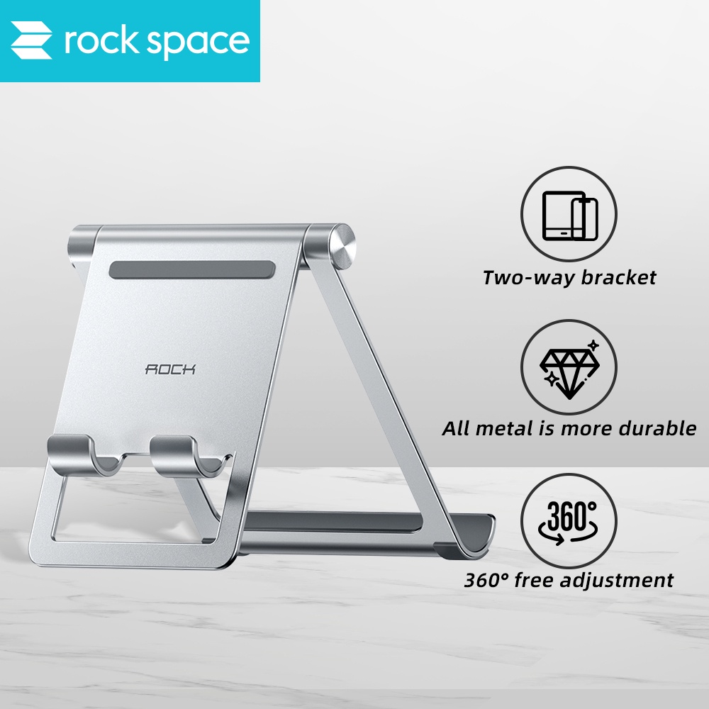Rock Space Metal Desktop Phone Stand Foldable Holder Tablet Stand Mount ...