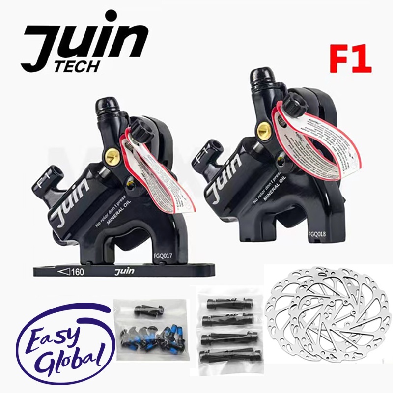 Juin Tech F1 Flat Mount Disc Brake Hydraulic Caliper Rotor 160mm Wire ...