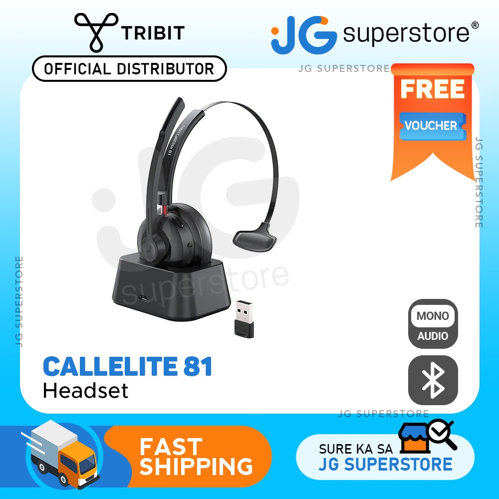Tribit CallElite 81 Wireless Bluetooth Headset for Home and Office VOIP ...