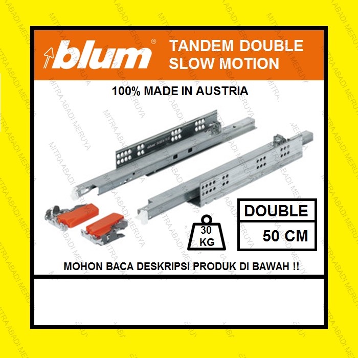 Blum Tandem Rail 50 cm Double Extension BLUM Drawer Rail BLUM serpon ...