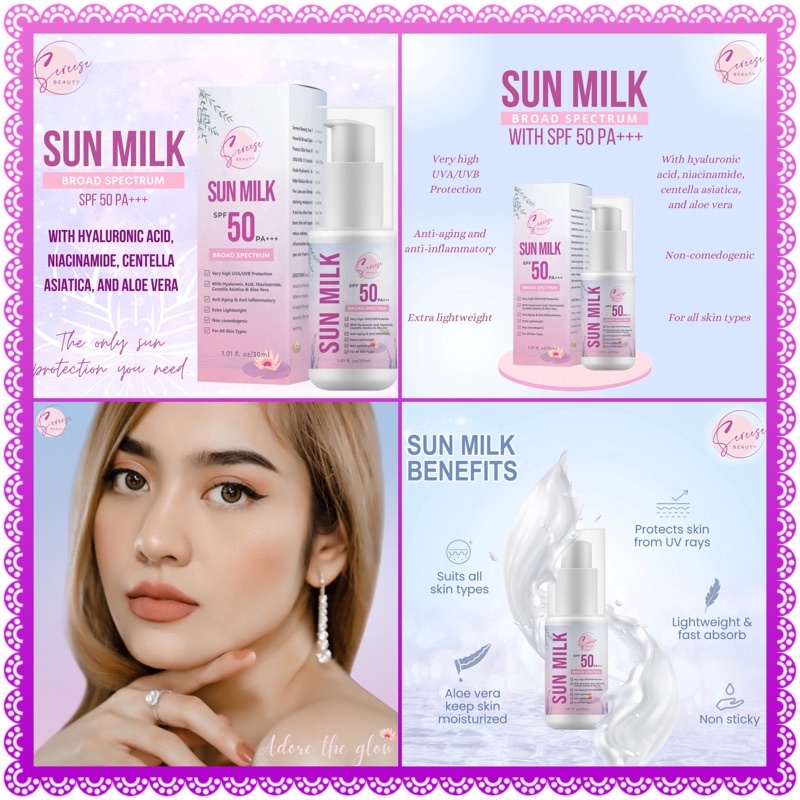 SEREESE BEAUTY Sun Milk with SPF 50 PA+++ Broad Spectrum & UVA/UVB Protection (COD) | Shopee ...