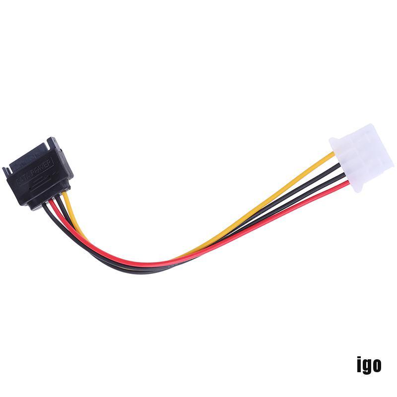 IGO SATA TO IDE Power Cable 15 Pin SATA Male to Molex IDE 4 Pin Female ...