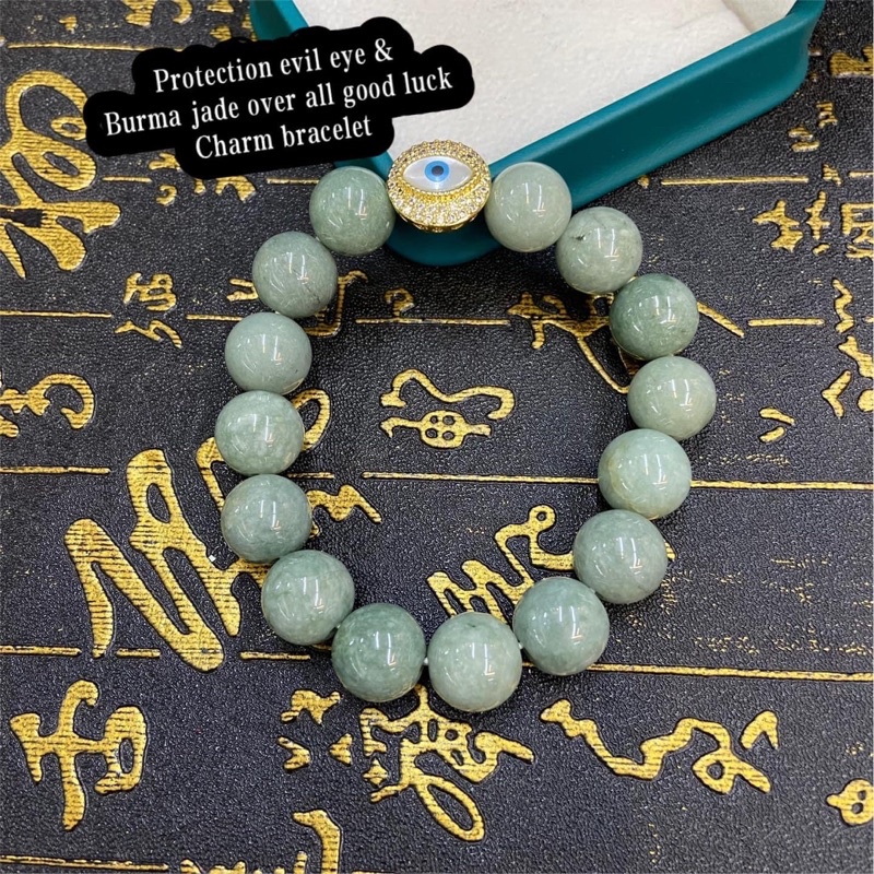 burma jade circle simple & production evil eye over all good luck charm ...
