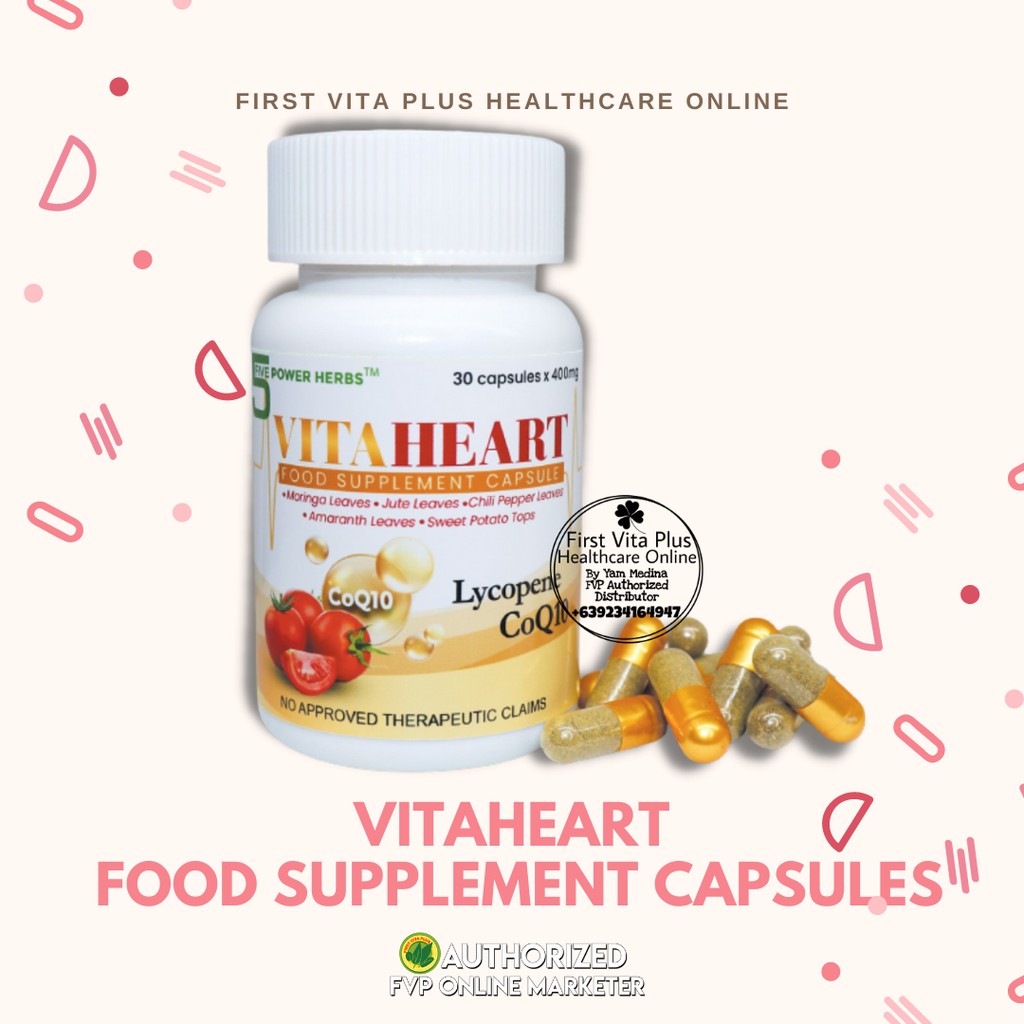 First Vita Plus Vita Heart Food Supplement Capsules | Shopee Philippines
