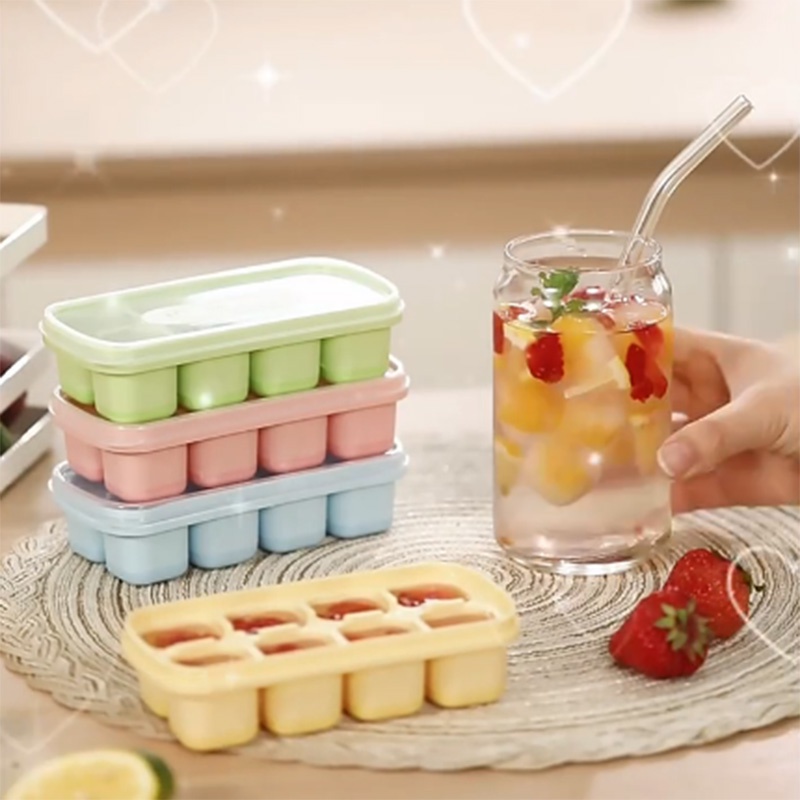Household Ice Box with Lid Soft Bottom Silicone Small Ice Cube Box ...