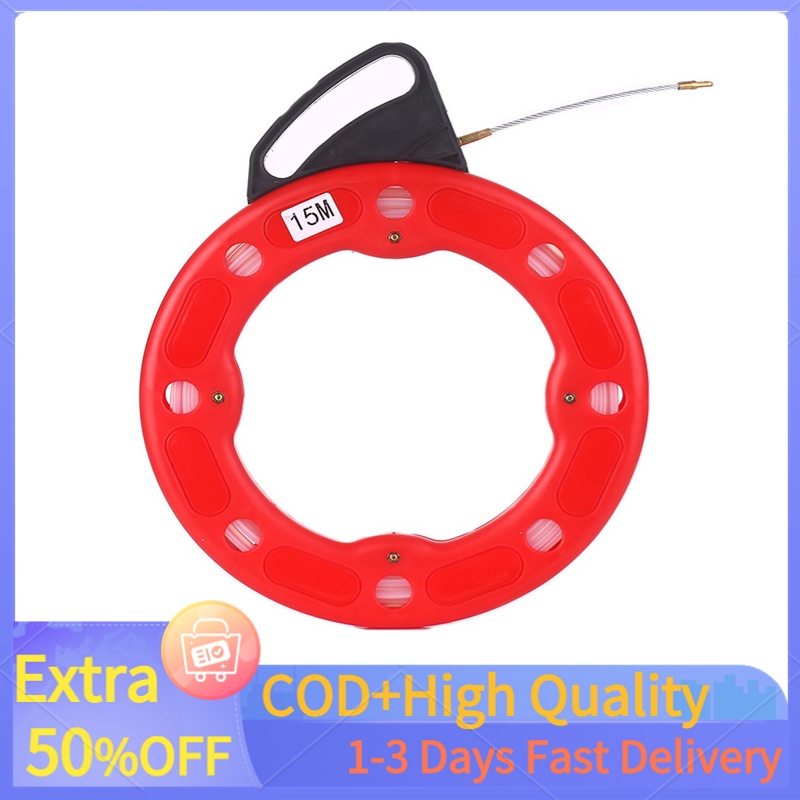 30 Meters Cable Puller Fiberglass Fish Tape Reel Puller Conductive Wire ...